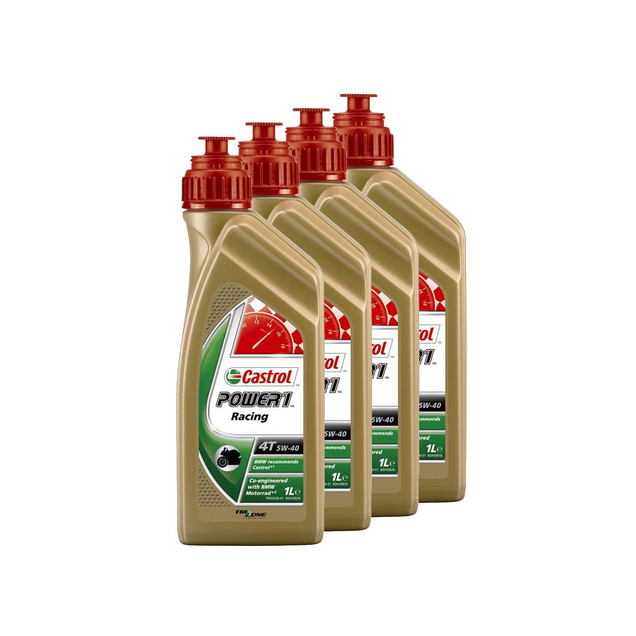 Castrol Power 1 Racing 4T 5W-40 4 Stroke Motorcycle / Bike Oil - 4 ...