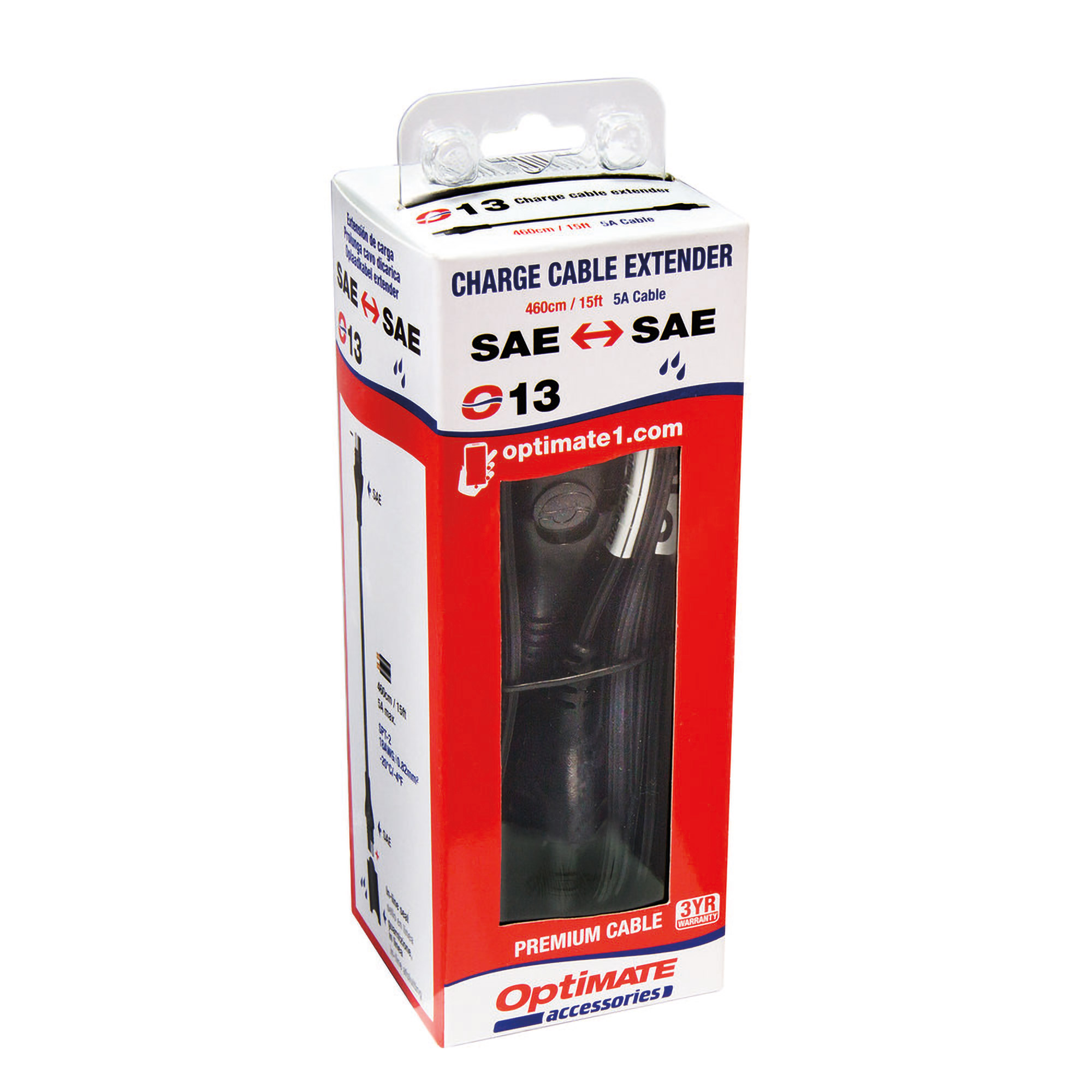 Optimate SAE Extension Lead - 4.6M Black SAE - 4.6m SAE-73 ...