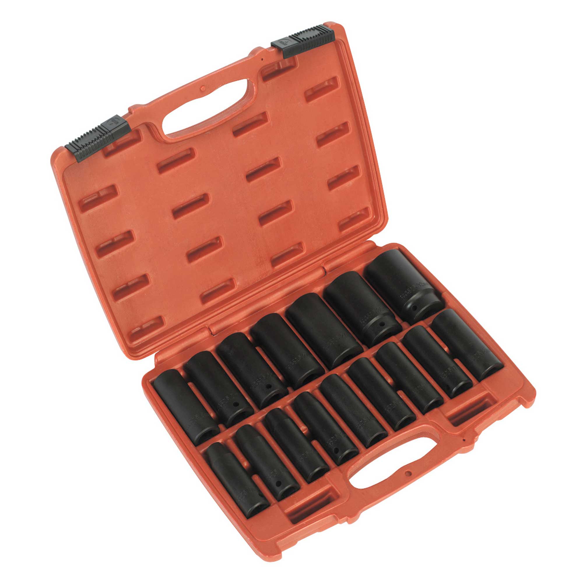 Sealey Heavy Duty Impact Socket Set 16pc 1/2" Wall Drive Deep Metric ...