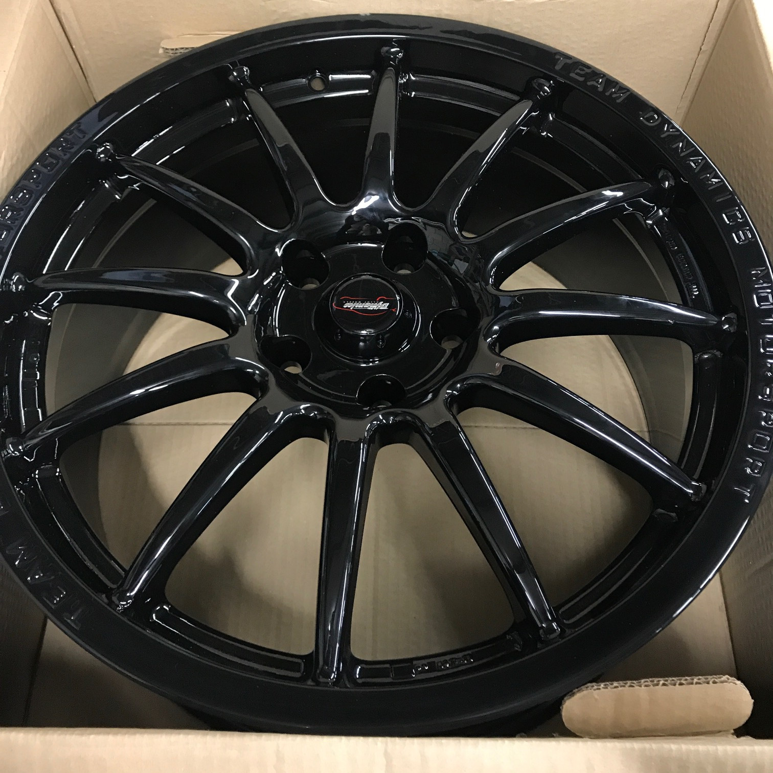 MARKED 1 x Team Dynamics Pro Race 1.2 Gloss Black Alloy Wheel 8x18 ET45 ...